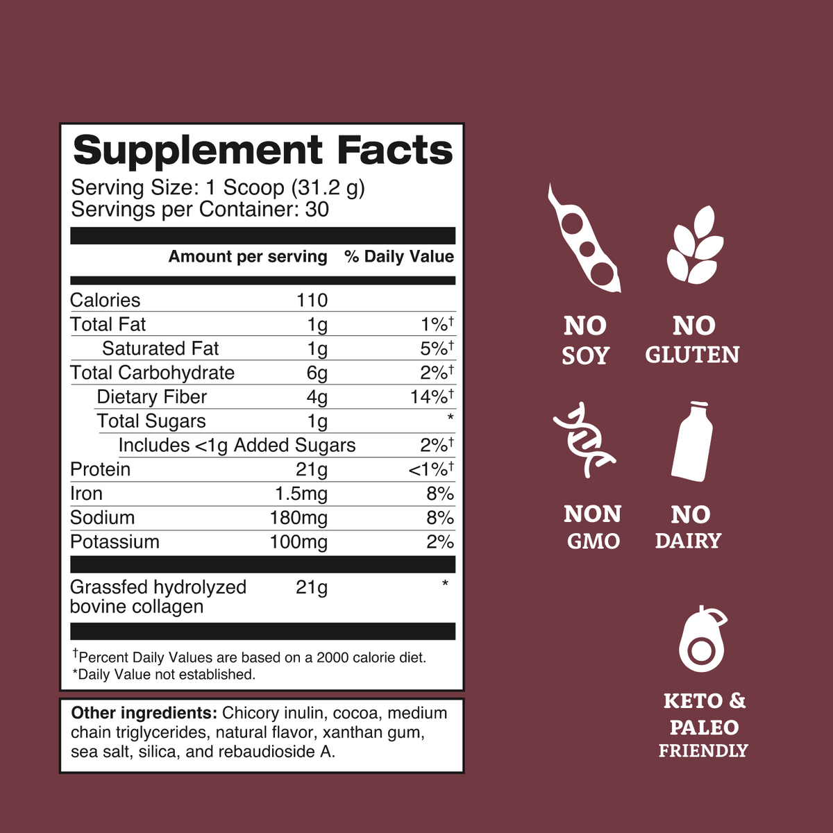 Bone Broth Protein Powder | Chocolate Flavor | Dr. Kellyann