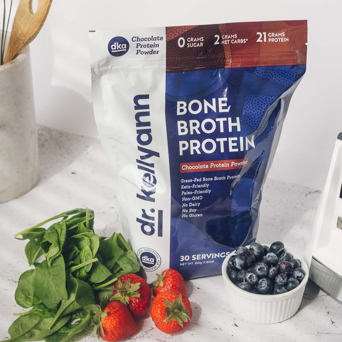 Bone Broth Protein Powder | Chocolate Flavor | Dr. Kellyann
